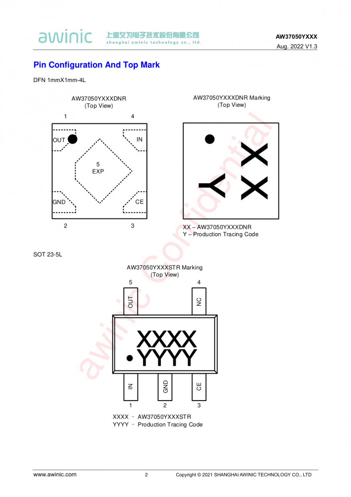 AW37050D330DNR datasheet page 2