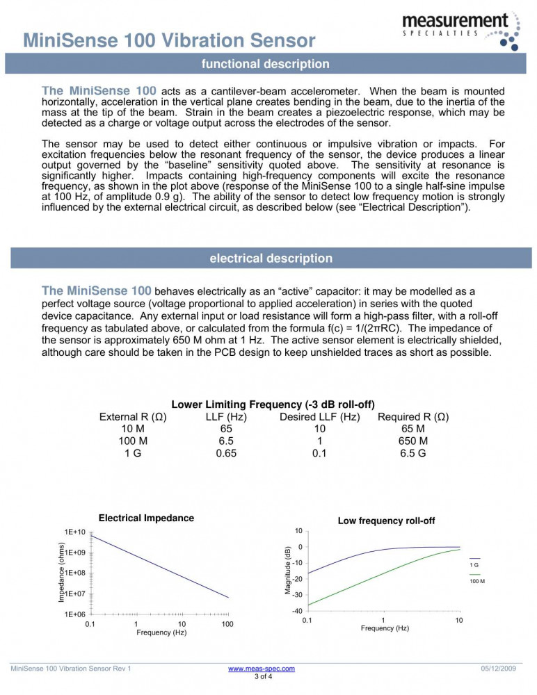 MiniSense 100 technical documentation page 3