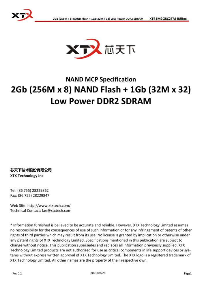 XT61M2G8C2TM-B8BEA datasheet page 1