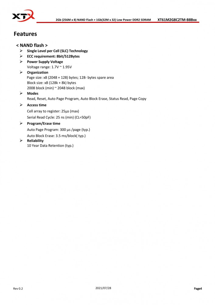 XT61M2G8C2TM-B8BEA datasheet page 4