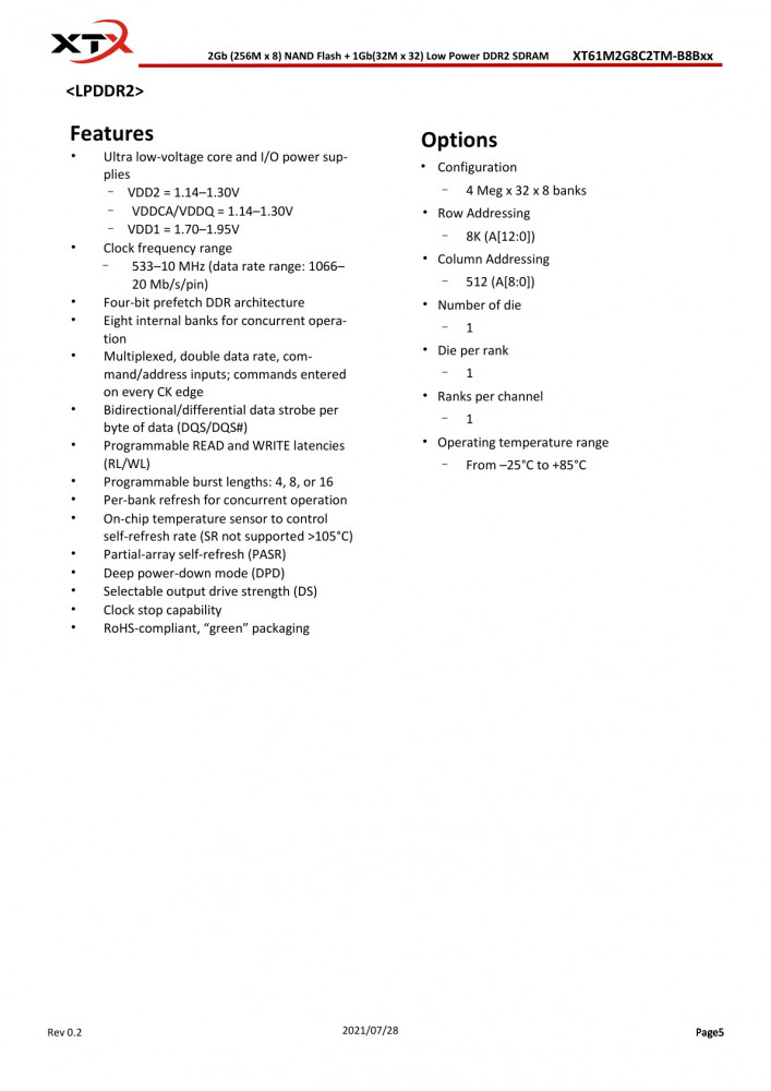 XT61M2G8C2TM-B8BEA datasheet page 5