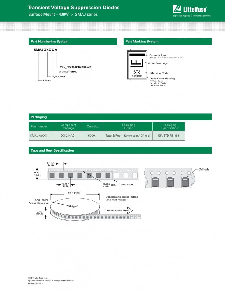 Littelfuse SMAJ series datasheet page 6