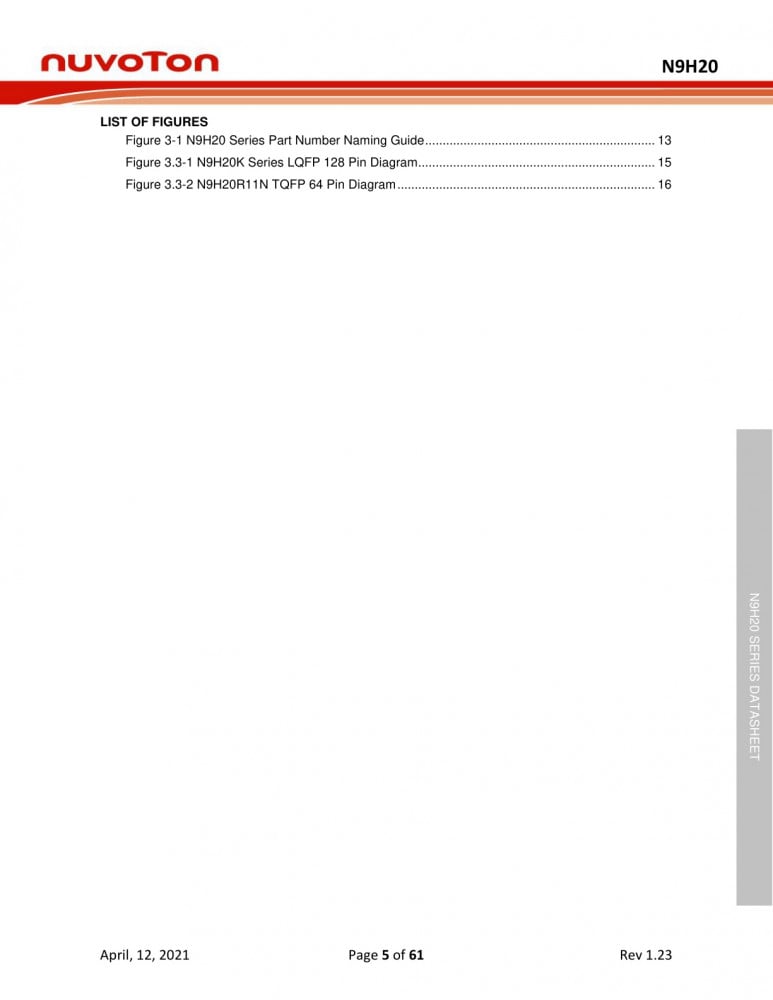 N9H20 datasheet page 5