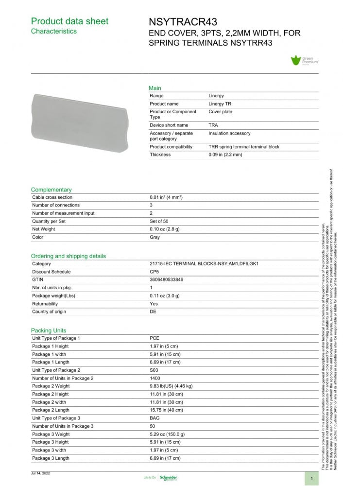 NSYTRACR43 technical document page 1