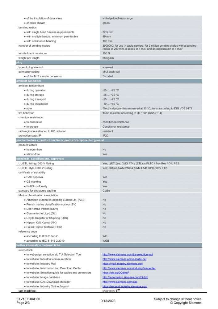 6XV18718AH30 technical document page 2