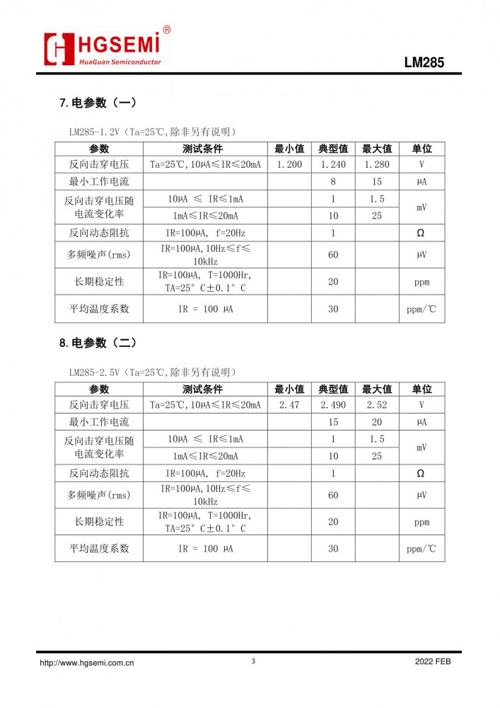 HGSEMI LM285 datasheet page 3
