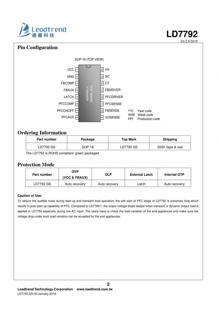 LD7792 datasheet page 2