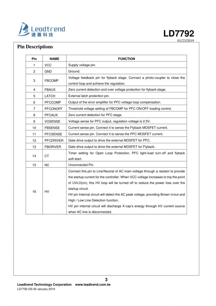 LD7792 datasheet page 3