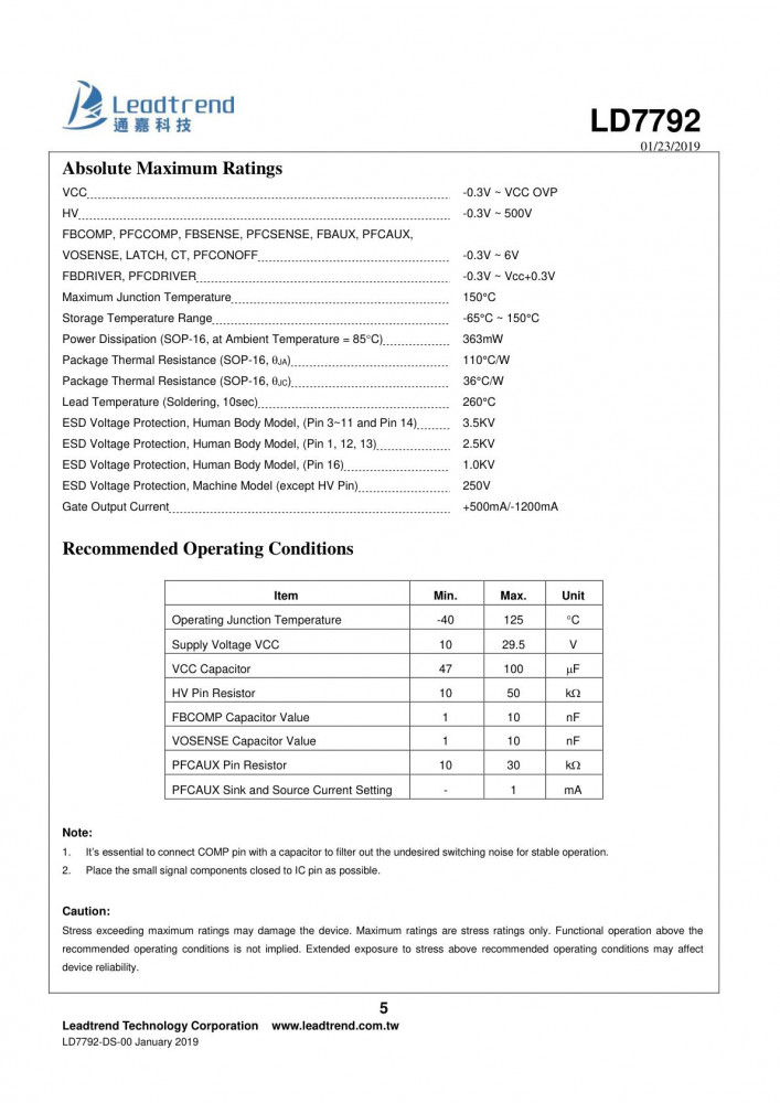 LD7792 datasheet page 5