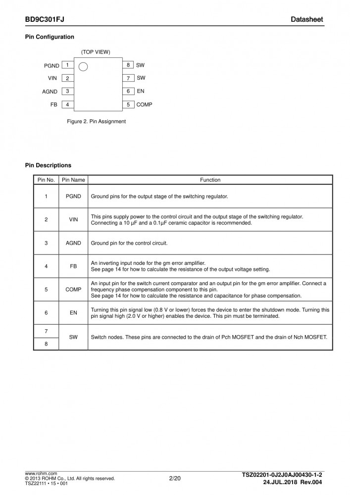 BD9C301FJ-E2 datasheet page 2