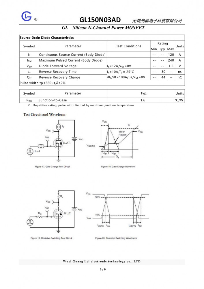 GL150N03AD datasheet page 3