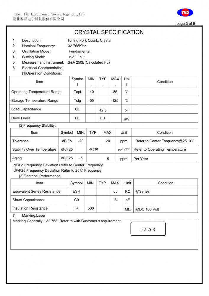 TKD CS12K032768ADCBGE specification page 3