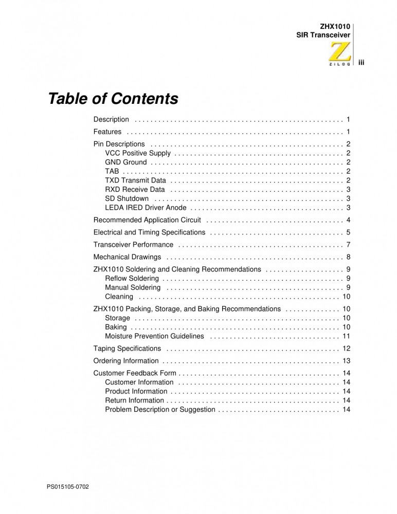 ZHX1010 datasheet page 3