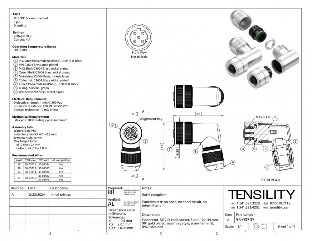 Tensility 55-00307 product drawing page