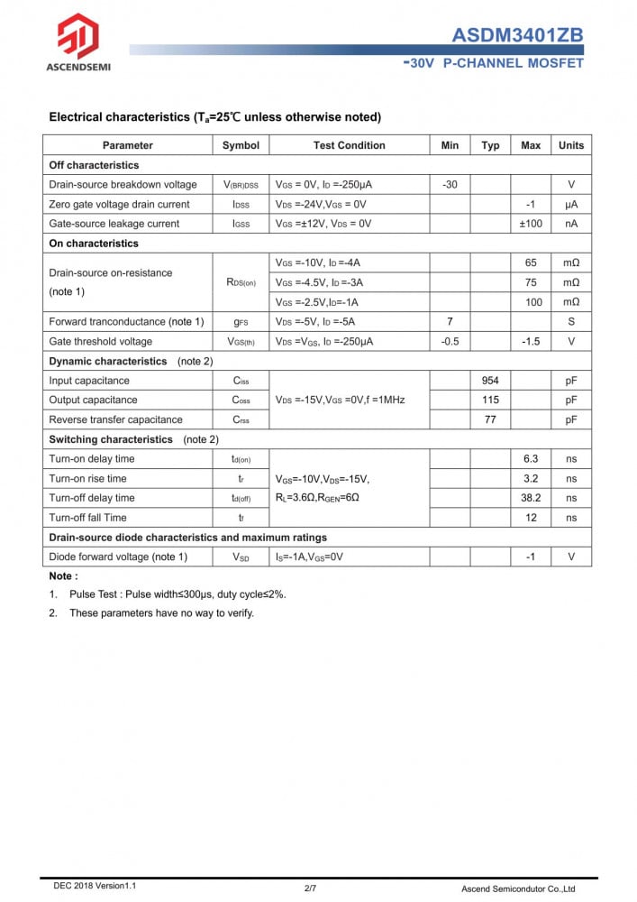 ASDM3401ZB-R datasheet page 2