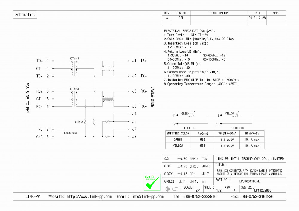 LPJ16611BENL technical document page 1