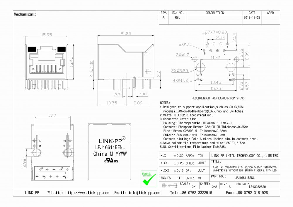 LPJ16611BENL technical document page 2