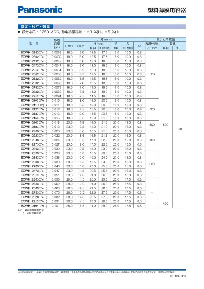 PANASONIC ECWH(V) datasheet page 4