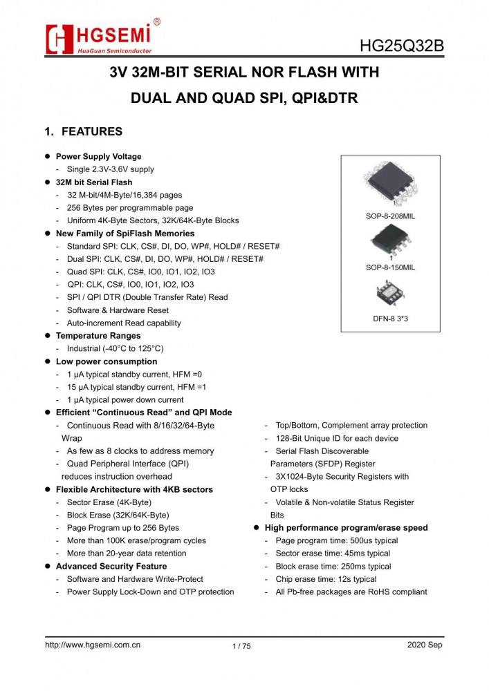 HG25Q32BDQ/TR datasheet page 1
