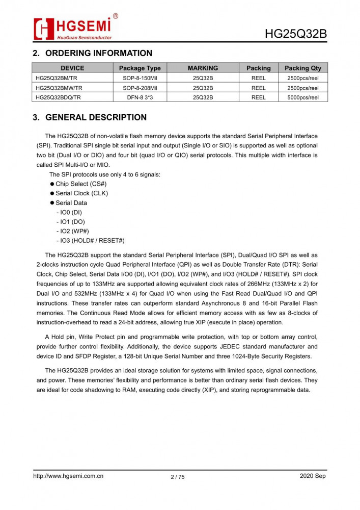 HG25Q32BDQ/TR datasheet page 2