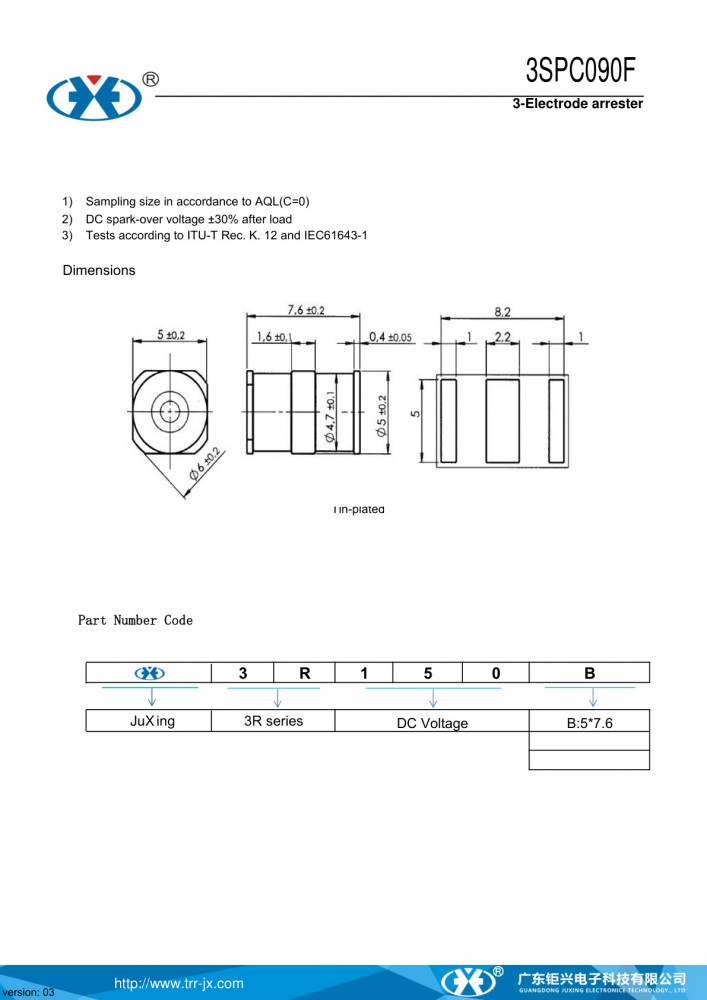 3SPC090F technical document page 3