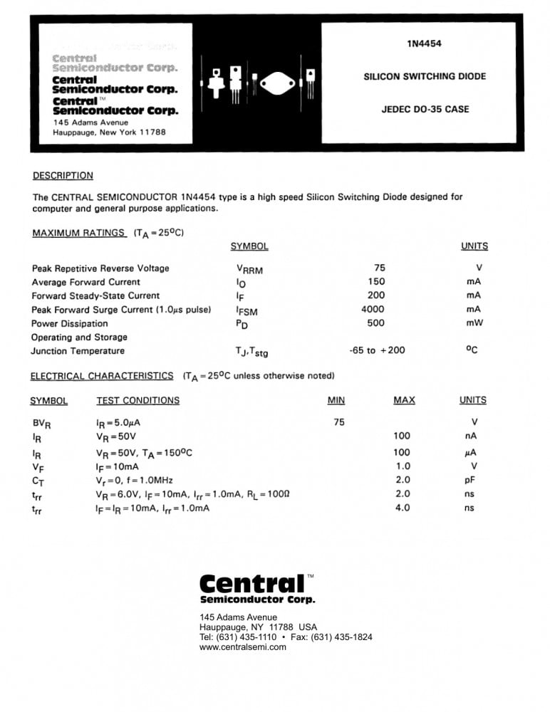 1N4454 BK PBFREE datasheet page 1