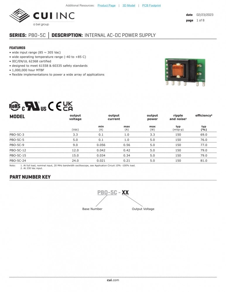 PBO-5C-12 datasheet page 1