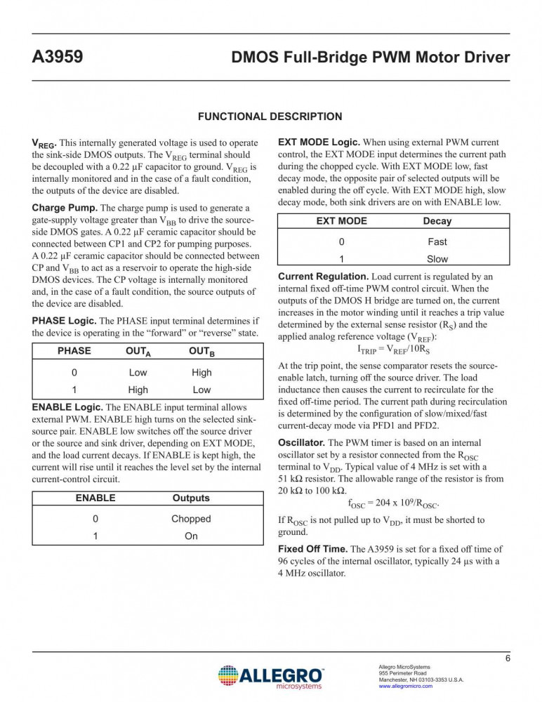A3959 datasheet page 6