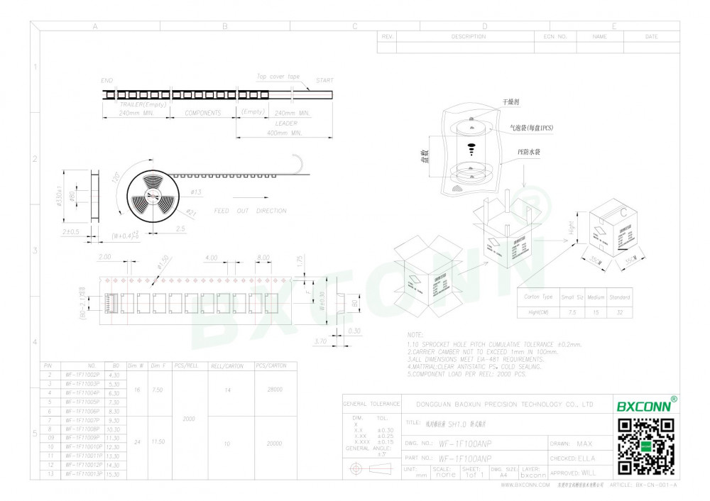 WF-1F100AxP technical drawing page 2