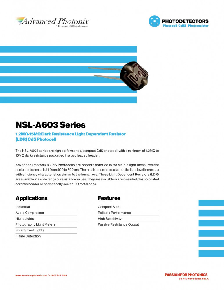NSL-A603 series datasheet page 1