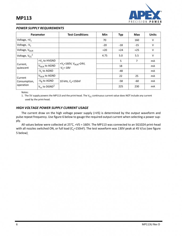 APEX MP113 datasheet page 6