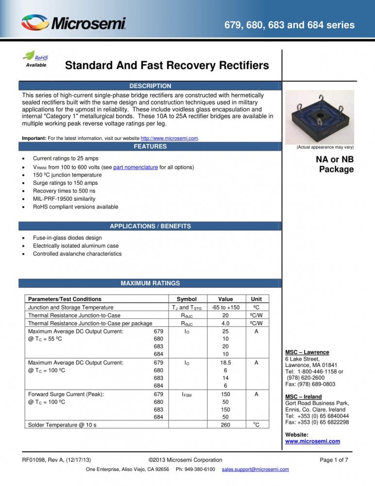680 series datasheet page 1