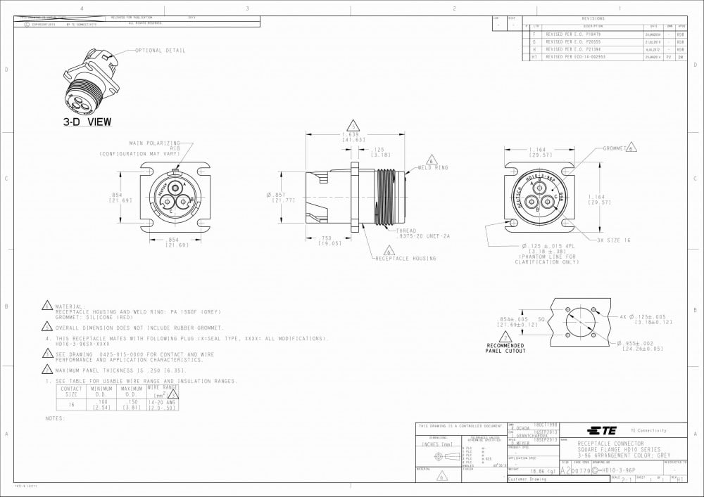 TE Connectivity HD10-3-96P controlled drawing preview