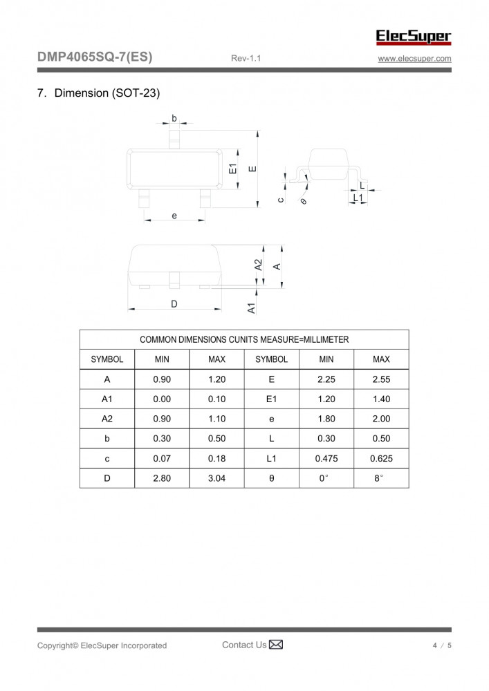 DMP4065SQ-7(ES) datasheet page 4