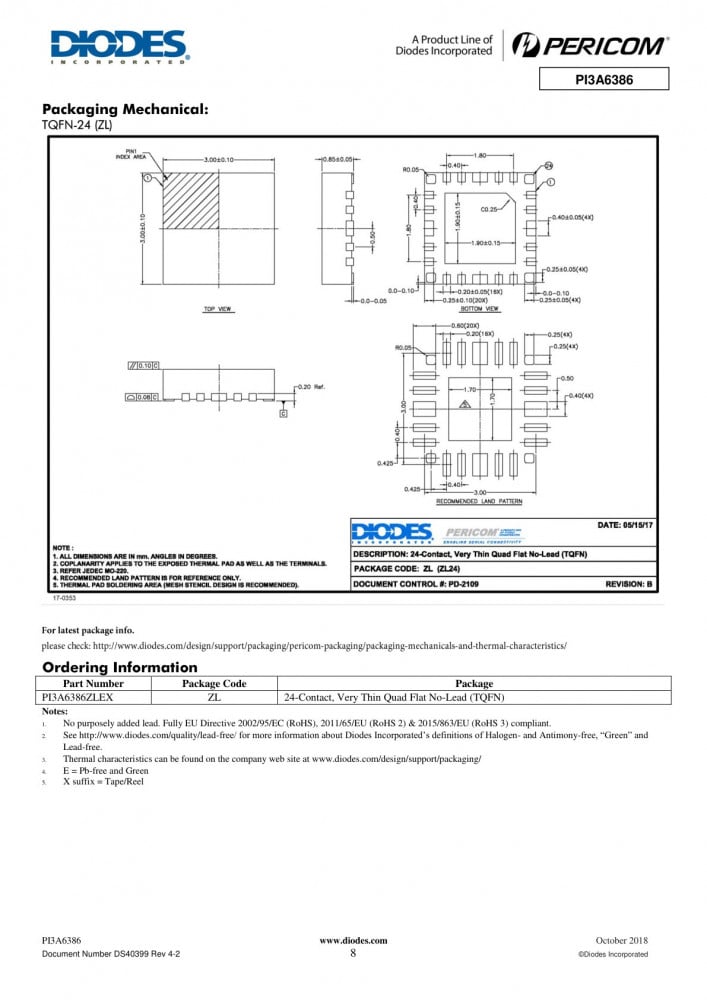 PI3A6386ZLEX datasheet page 8