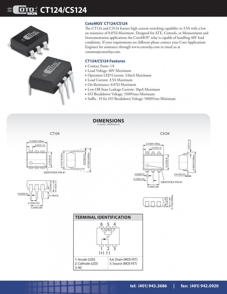 COTO CS124 datasheet page 1