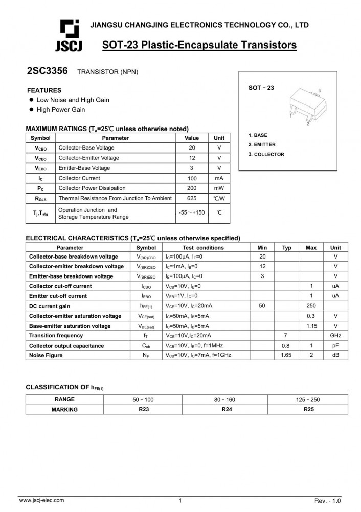 2SC3356 datasheet page 1