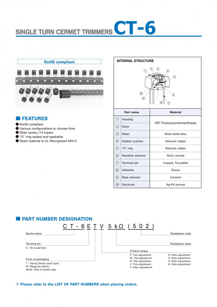 CT-6 series datasheet page 1