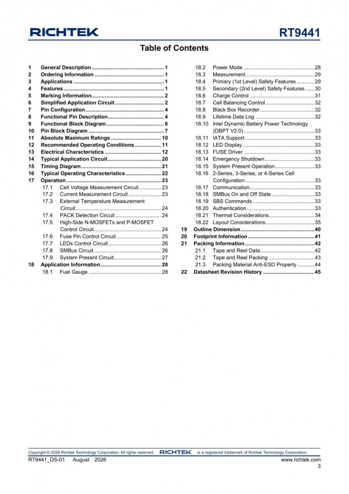RT9441 datasheet preview, page 3