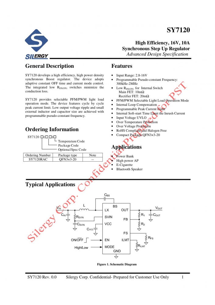 SY7120RAC datasheet page 1
