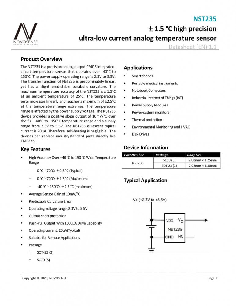 NST235 datasheet page 1