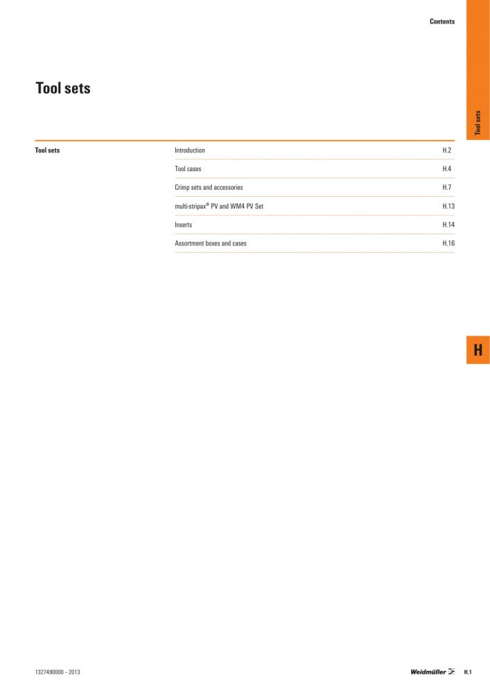 WEIDMULLER tool set document page 1