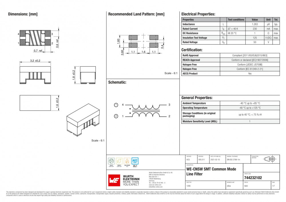 744232102 datasheet page 1