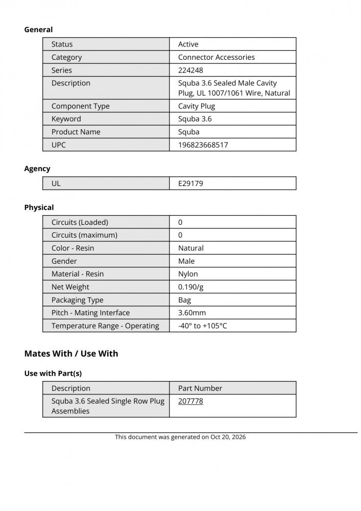 Technical document image 2 for MOLEX 2242480001