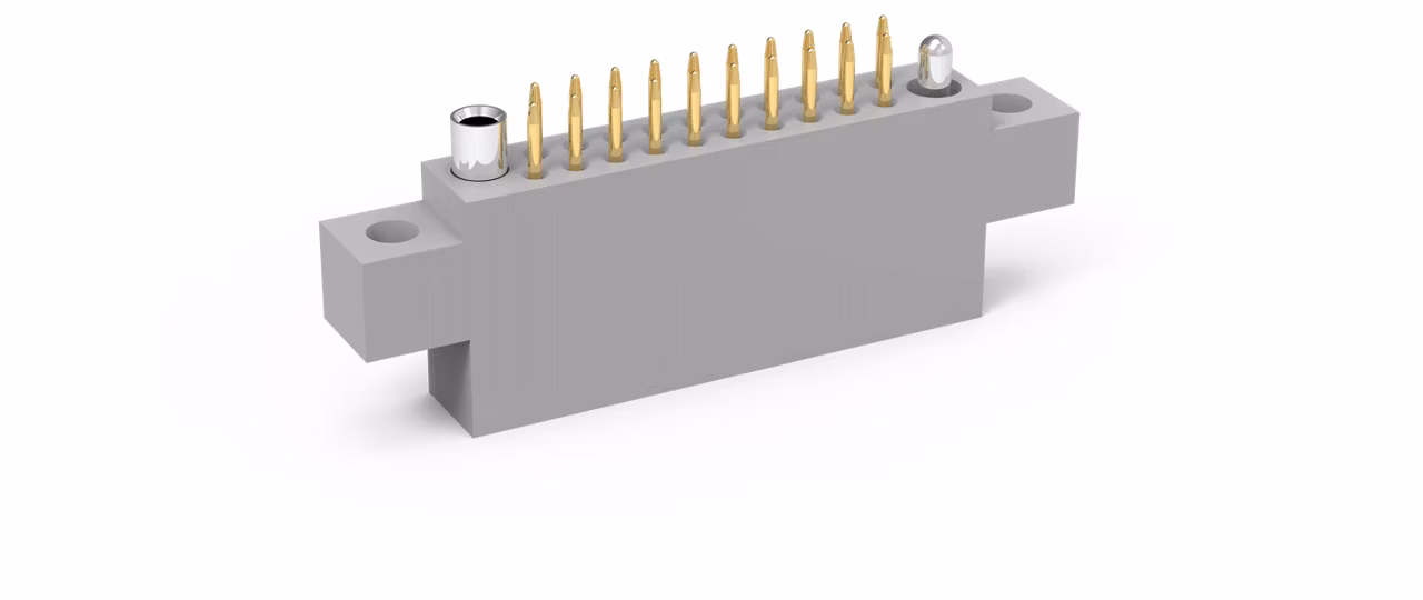 Rectangular, Plastic, 2 Row, Crimp Removable Cable Mount Plug with Mounting Ears