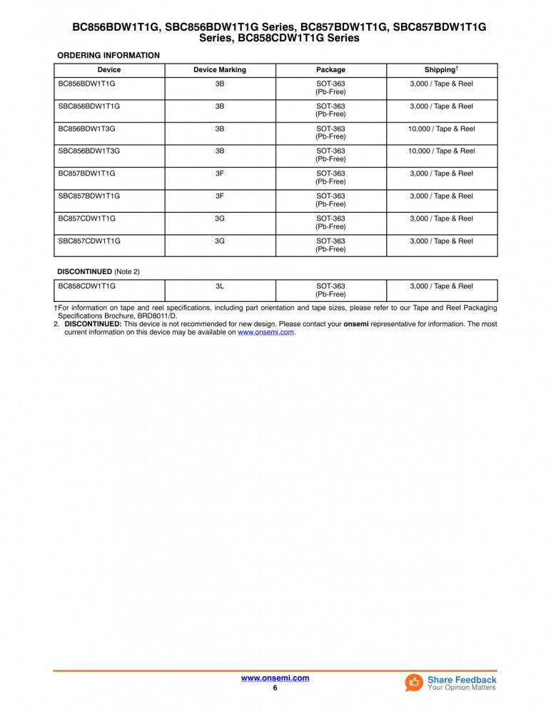 BC857CDW1T1G technical document, page 6