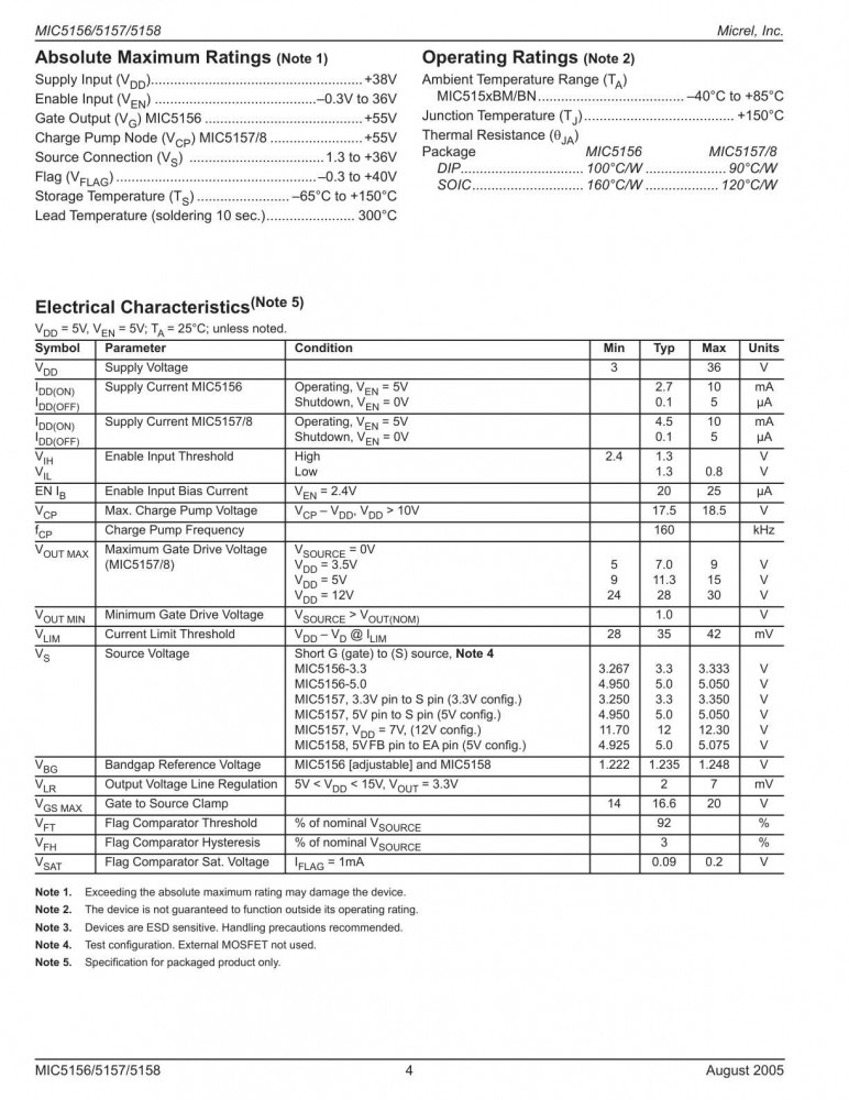 MIC5156 datasheet page 4