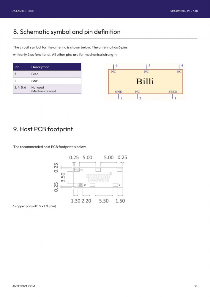 Billi SR43W078 datasheet page 10