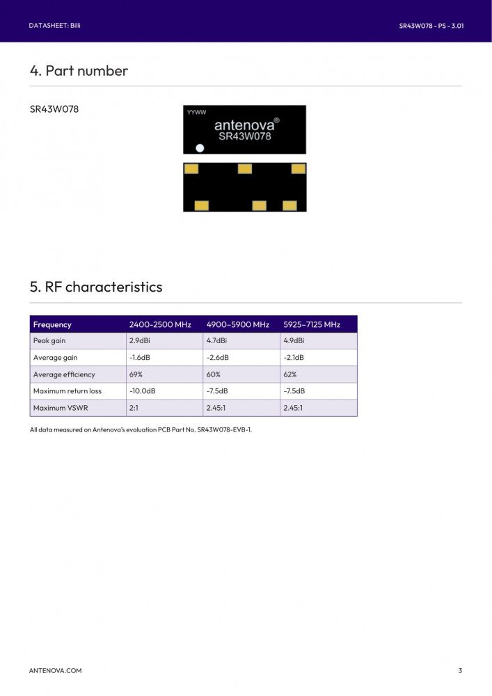 Billi SR43W078 datasheet page 3