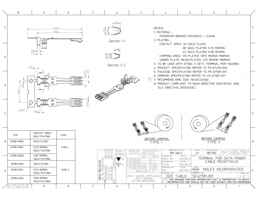 Technical drawing image for terminal model 0675810010